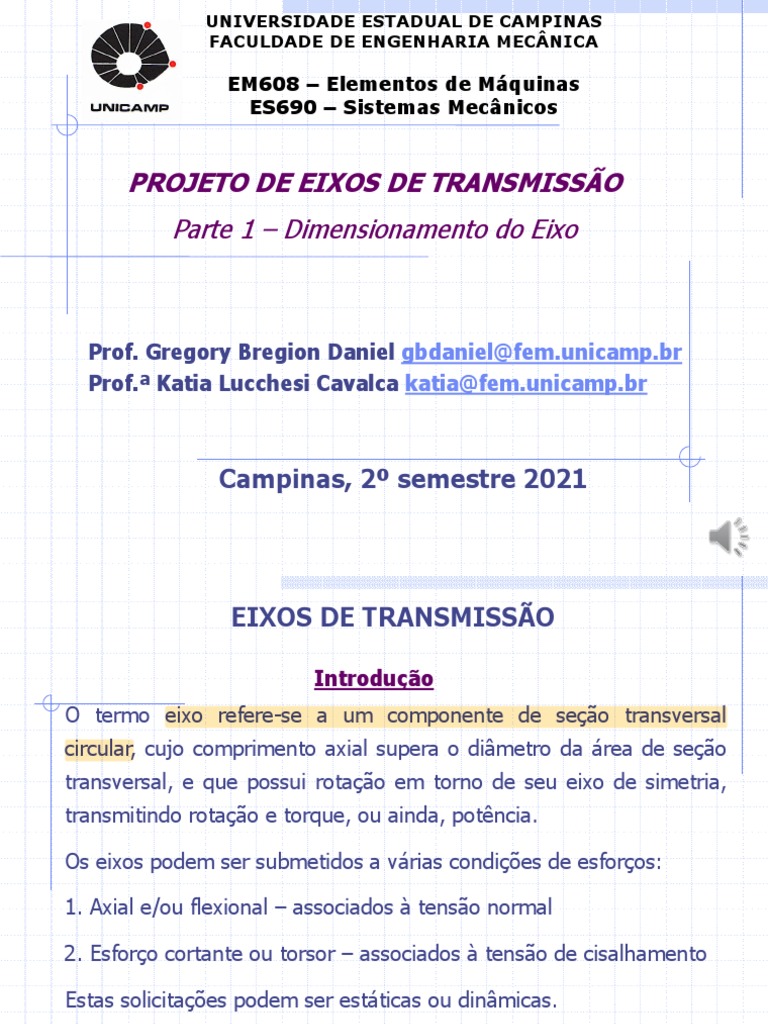 EM608 ES690 A1 Eixos 2021 | PDF | Estresse (Mecânica) | Flexão (Física)