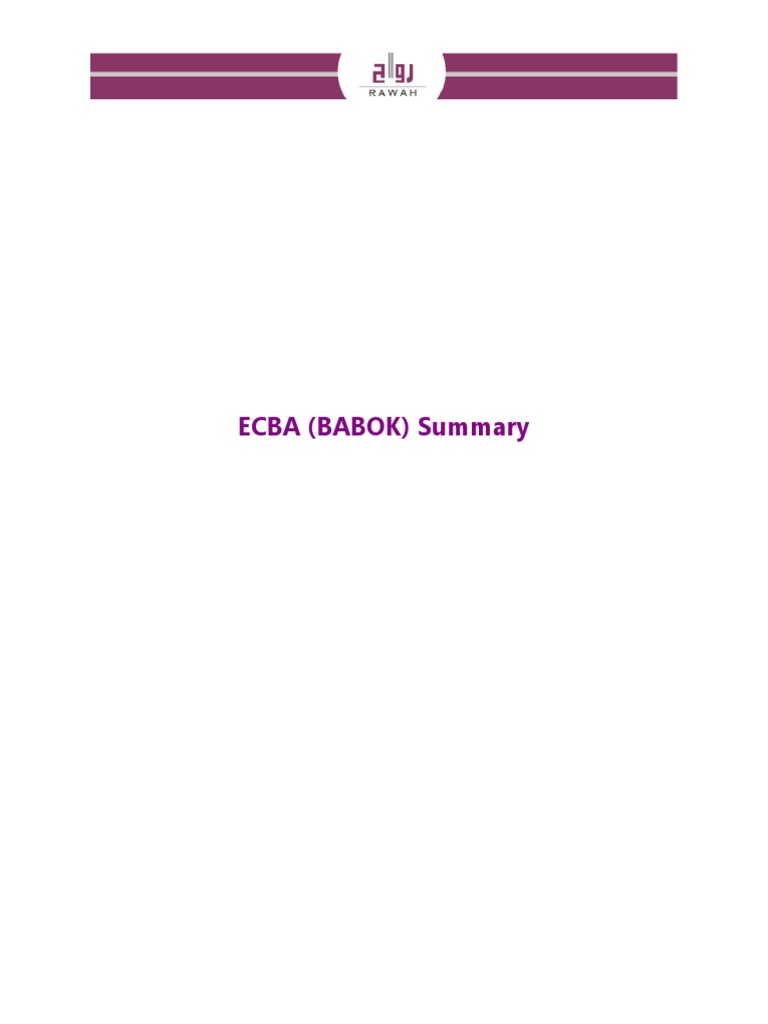 Ecba (Babok) Summary | PDF | Business Analysis | Conceptual Model