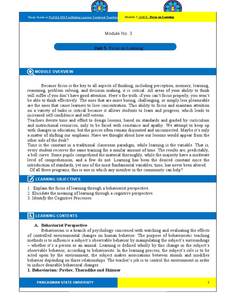 Module 3 Faci | PDF | Behaviorism | Learning Module 3 Faci | PDF | Behaviorism | Learning
