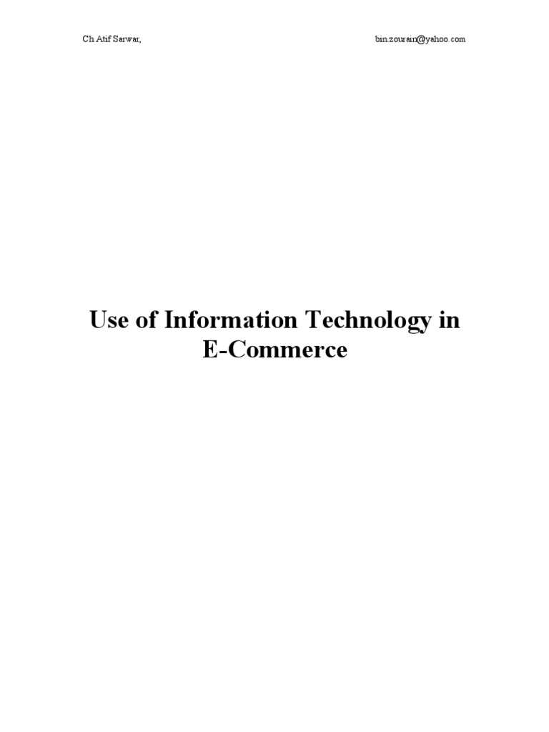 Use of Information Technology in E-Commerce | PDF | Computer Network | Databases