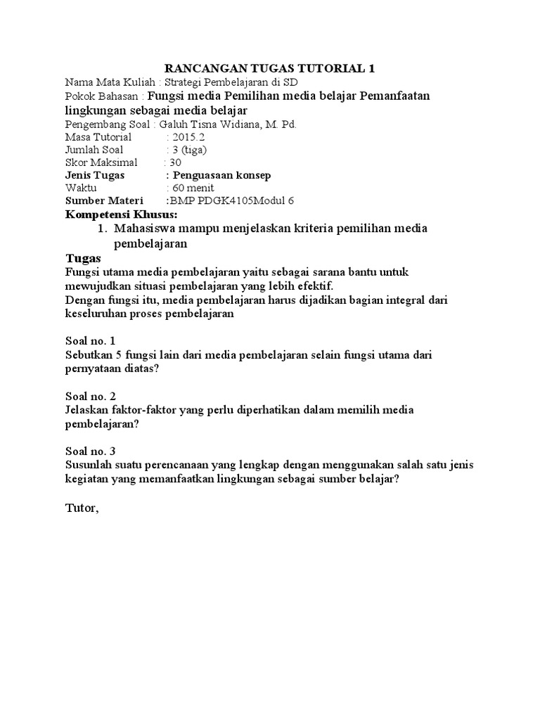 Tugas Tutorial I | PDF