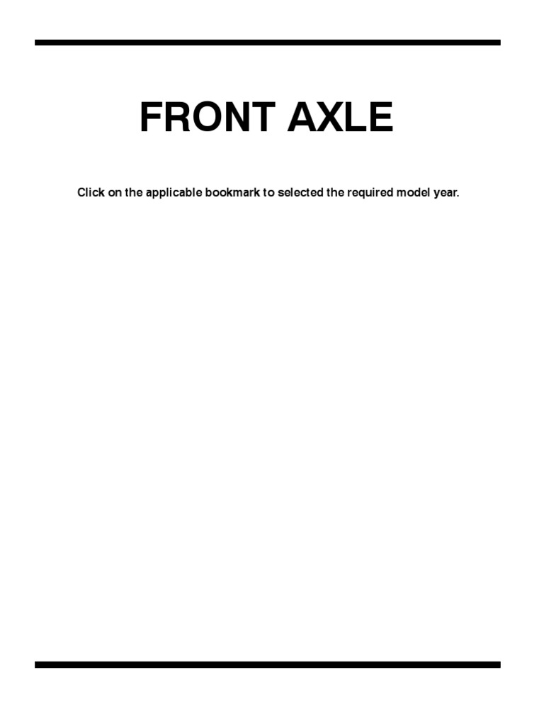 Front Axle: Click On The Applicable Bookmark To Selected The Required ...