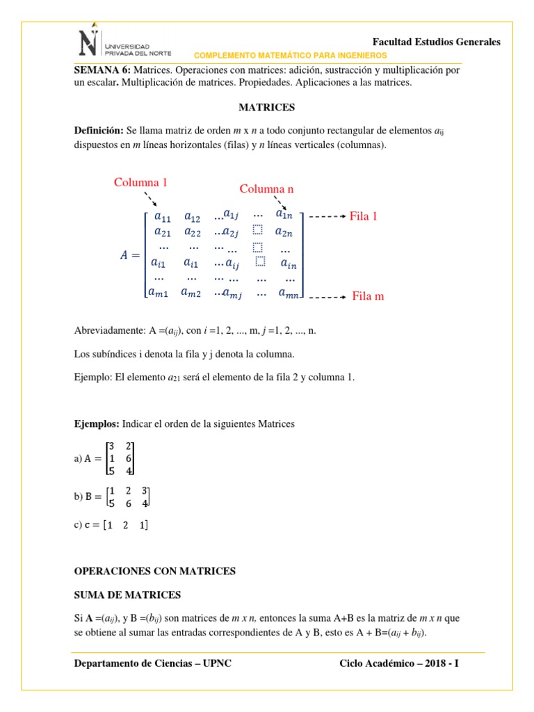 HTEORIA. Matrices | PDF | Matriz (Matemáticas) | Teoría de la matriz