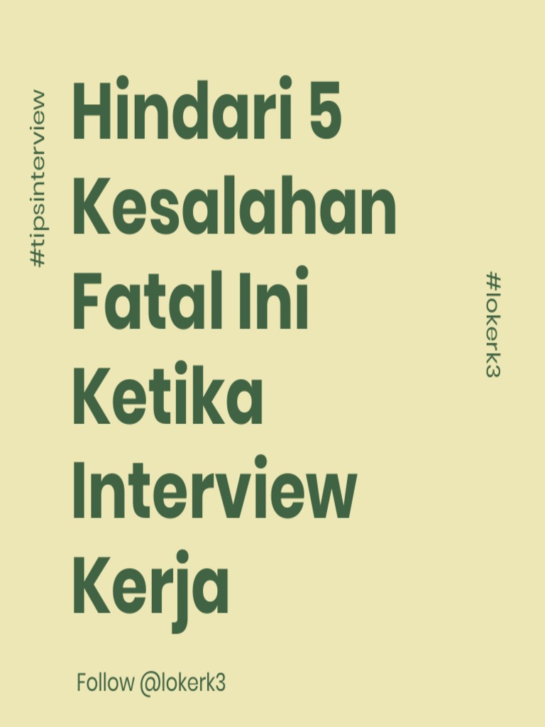 5 Kesalahan Fatal Saat Interview | PDF | Karier & Perkembangan | Bisnis