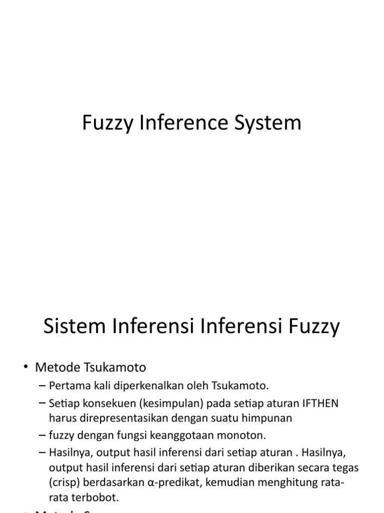 Fuzzy Inference System-Tsukamoto | PDF