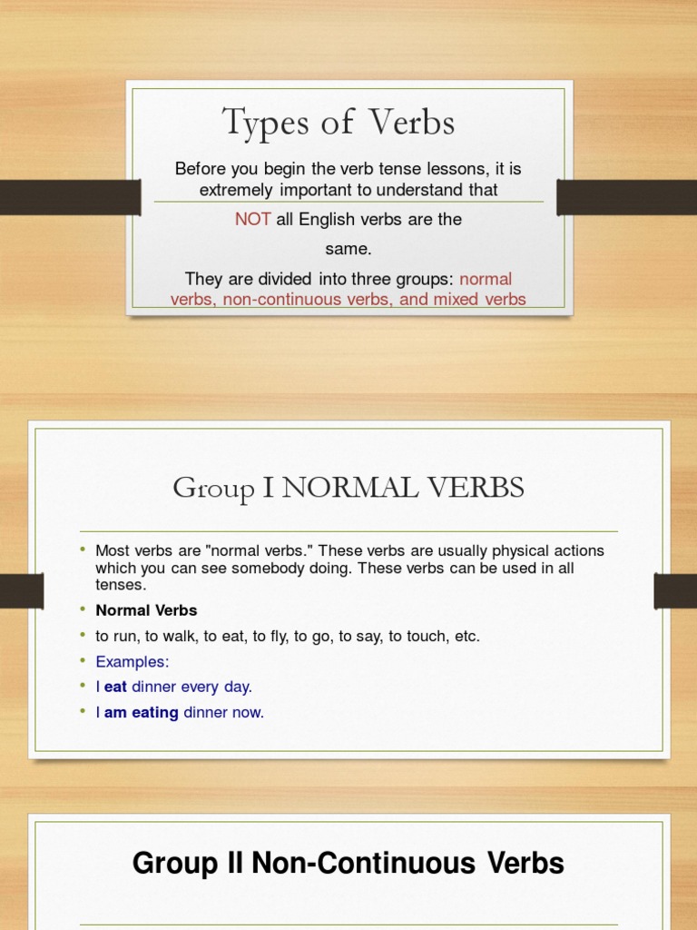 Types of Verb English I | PDF | Syntax | Languages