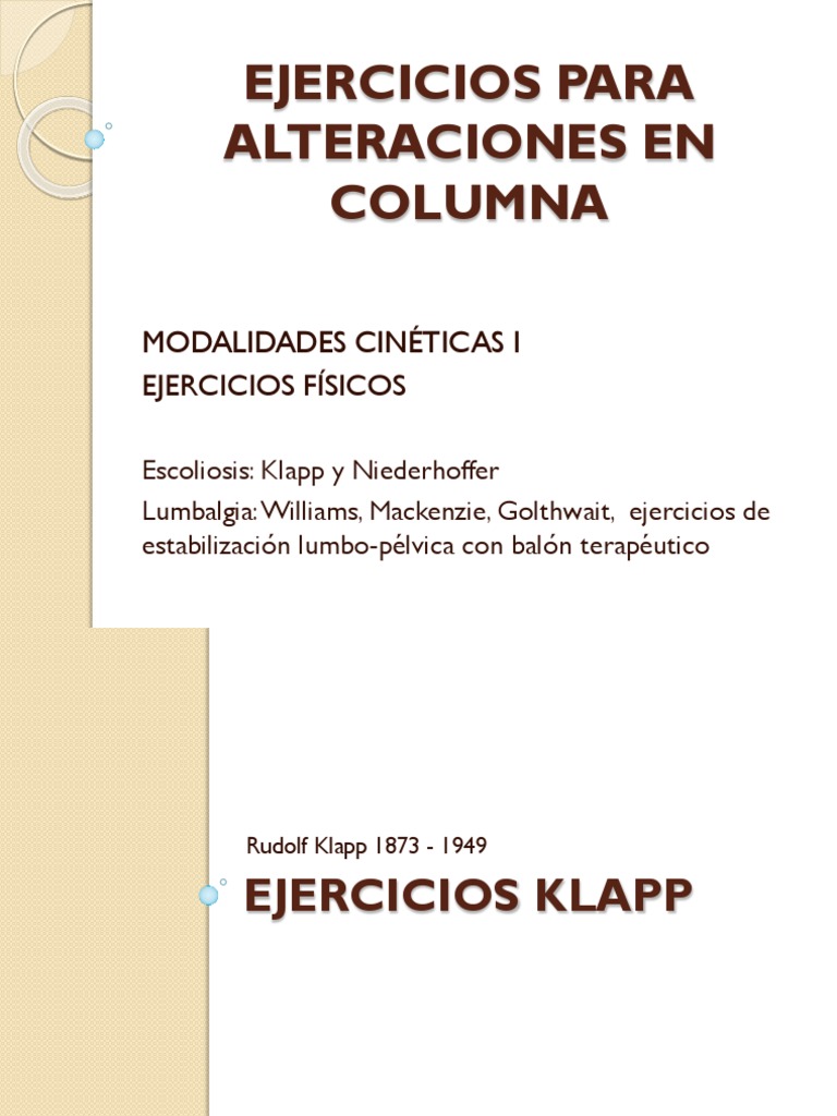 Ejercicios Columna | PDF | Escoliosis | Rodilla