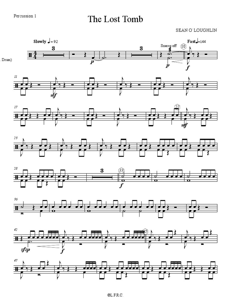 The Lost Tomb - Percussion 1 | PDF | Percussion Instruments | Musical ...