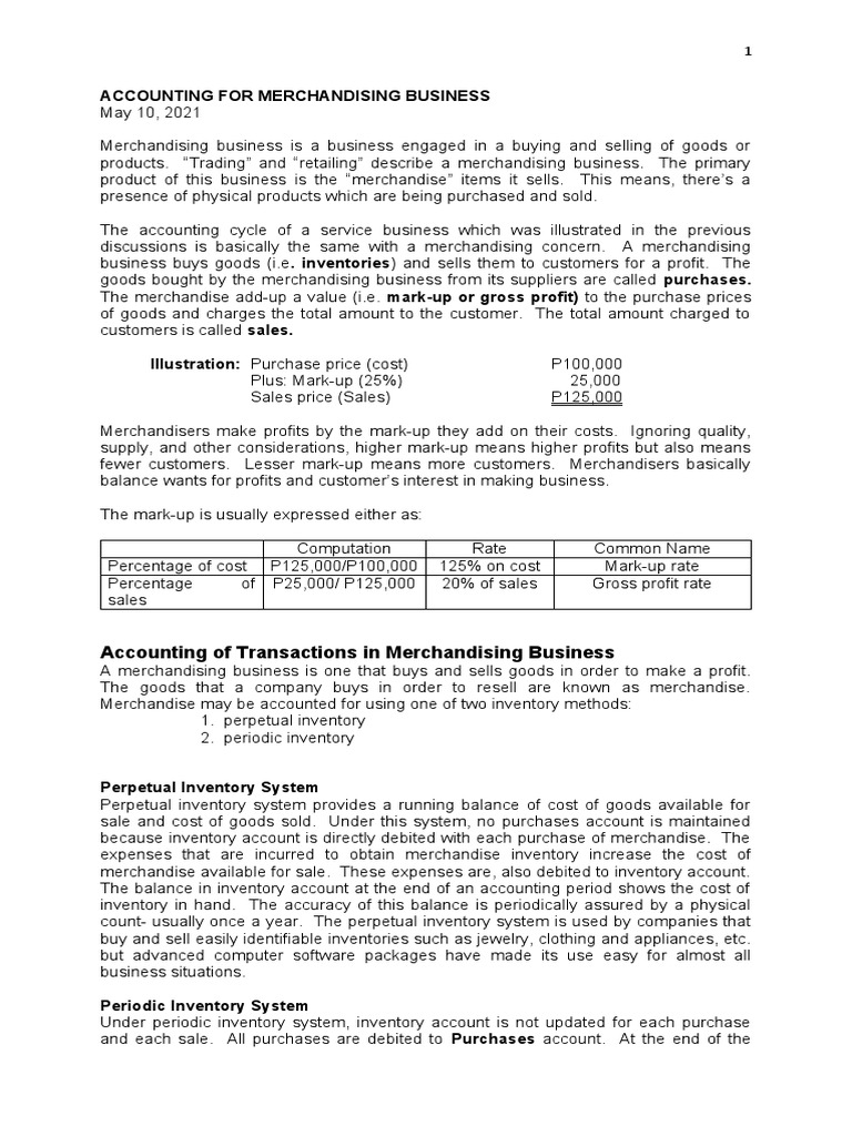 Understanding Merchandise in Retailing | PDF | Debits And Credits ...