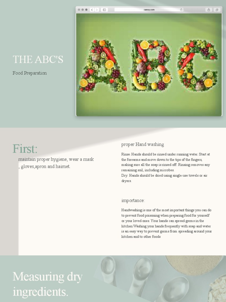 ABCs of Proper Food Preparation | PDF | Vegetables | Potato