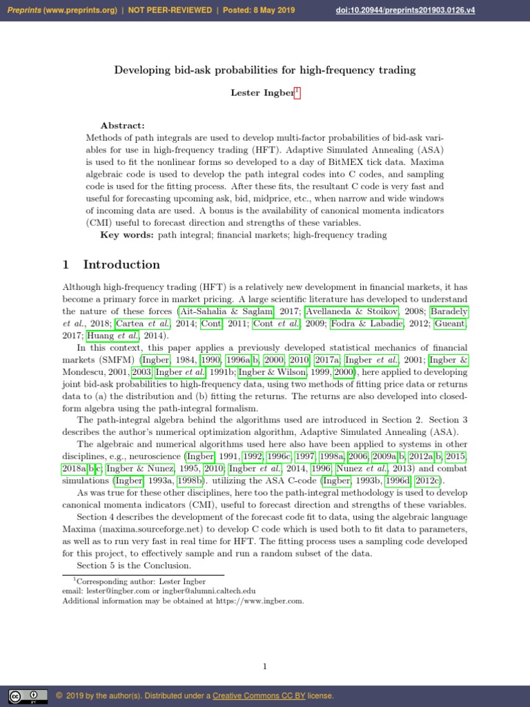 High Frequency Trading | PDF | Stochastic Differential Equation ...