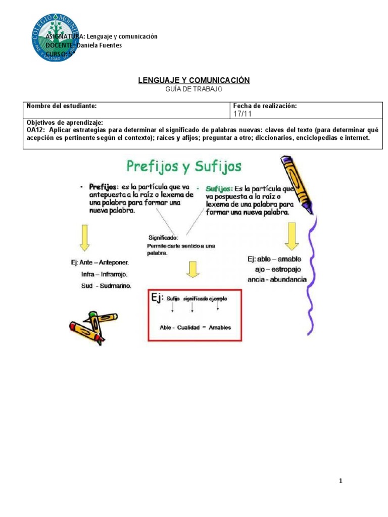 Guia Prefijos y Sufijos | PDF