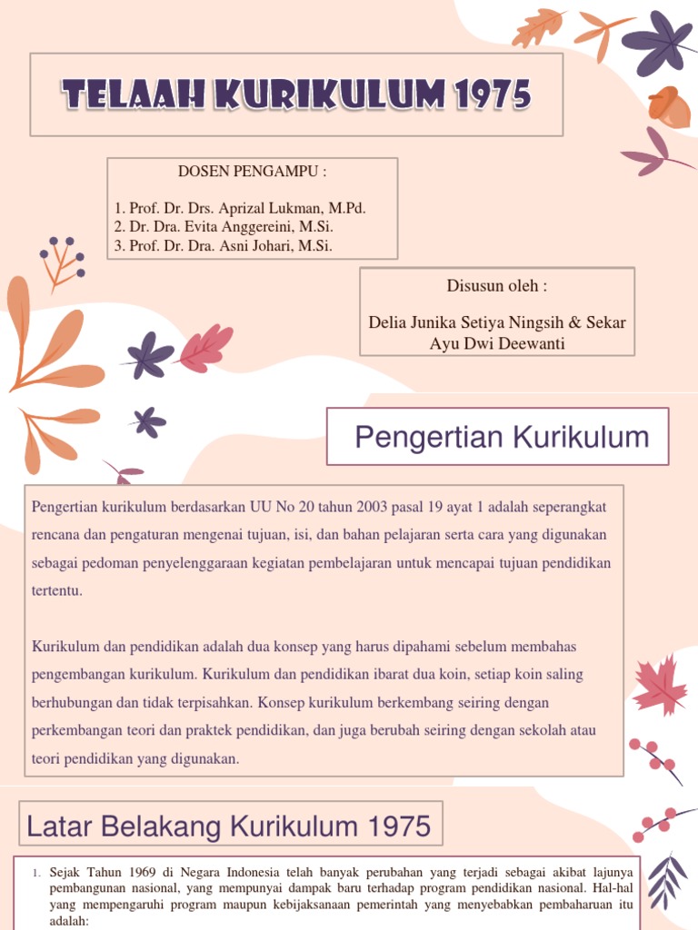 Kurikulum 1975 | PDF