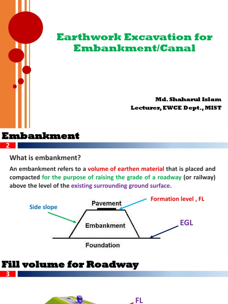 Earthwork Excavation for Embankments | PDF | Civil Engineering