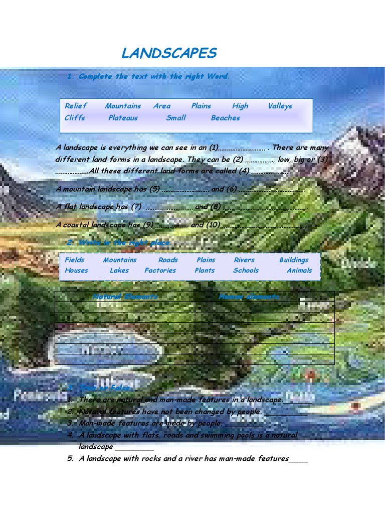 Landscapes Review Vocabulary | PDF | Mountains | River