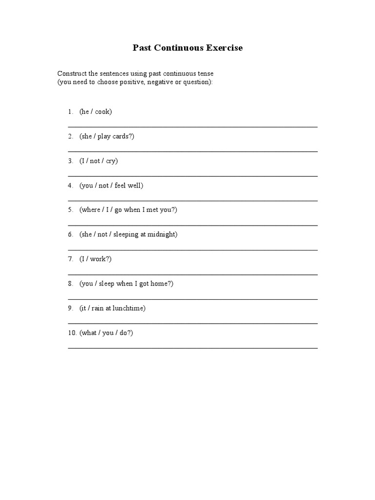 Past Continuous Tense | PDF