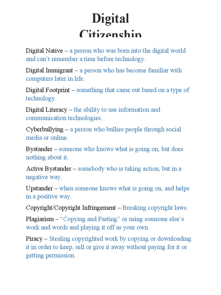 Digital Citizenship | PDF | Games & Activities | Social Science