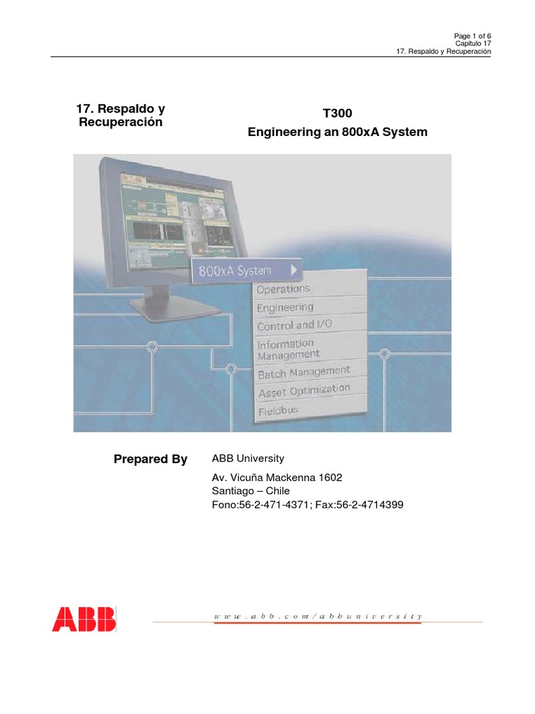Engineering An 800xa System - Capitulo 17 - Respaldo y Recuperación | PDF | Archivo de ...