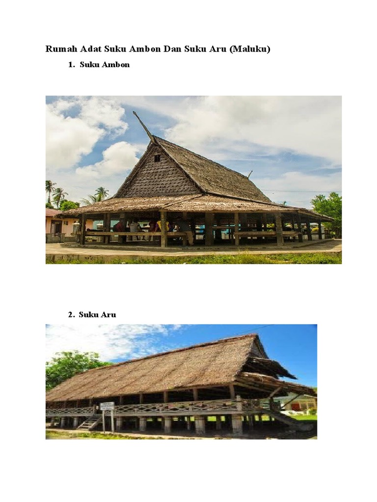 Rumah Adat Suku Ambon Dan Suku Aru | PDF