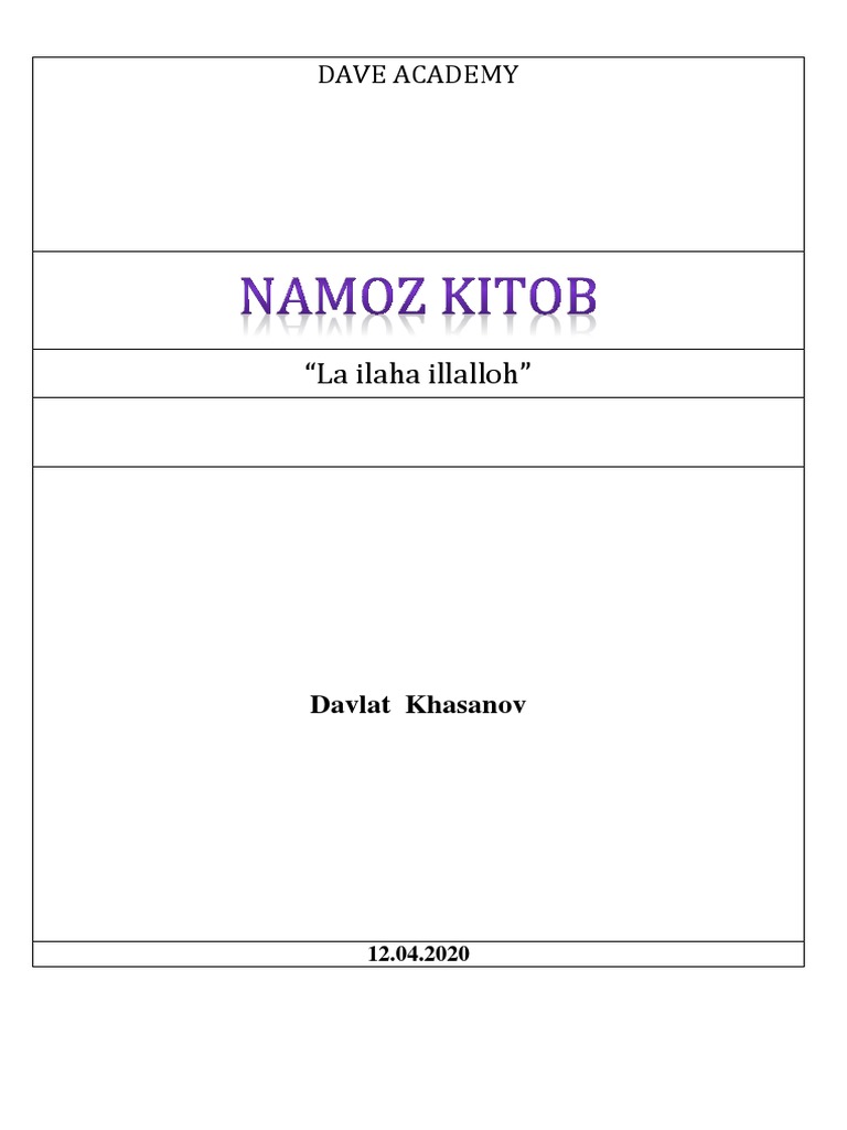 Namoz Kitob 1 | PDF | Semitic Words And Phrases | Abrahamic Religions