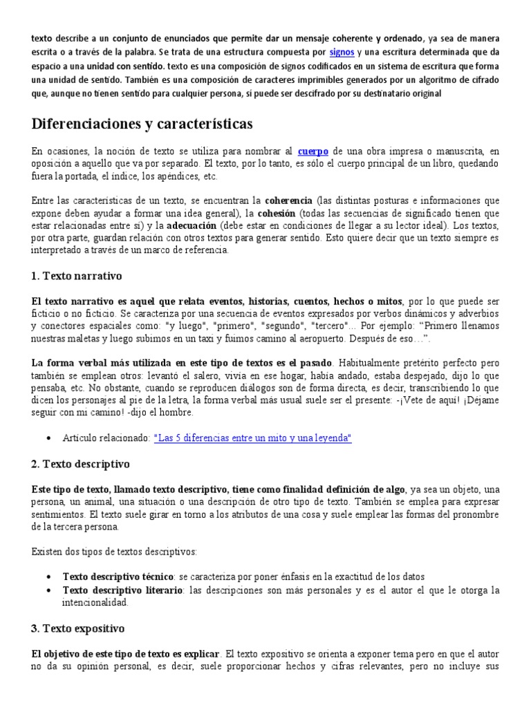 Texto Describe A Un Conjunto de Enunciados Que Permite Dar Un Mensaje Coherente y Ordenado | PDF ...