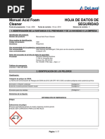 Foam Cleaner Hoja de Seguridad | PDF | Quemar | Agua