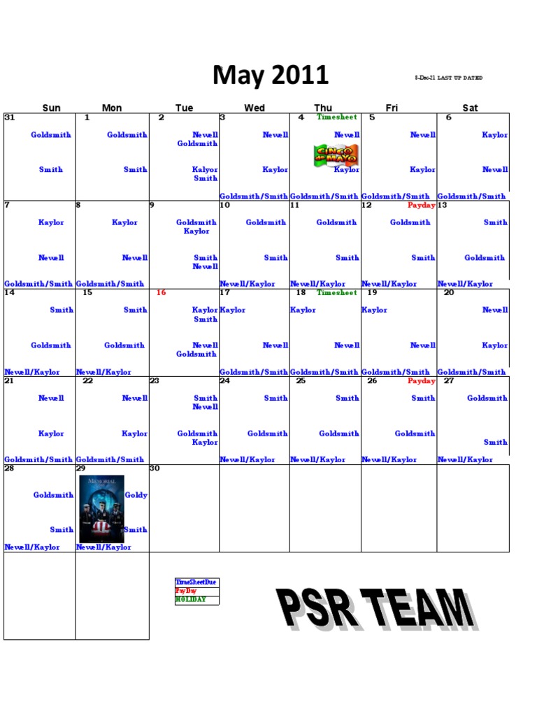 Weekly Timesheet Schedule December 2021 | PDF