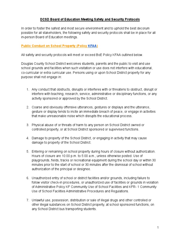Board Meeting Safety Protocols | PDF | Security Guard | Government