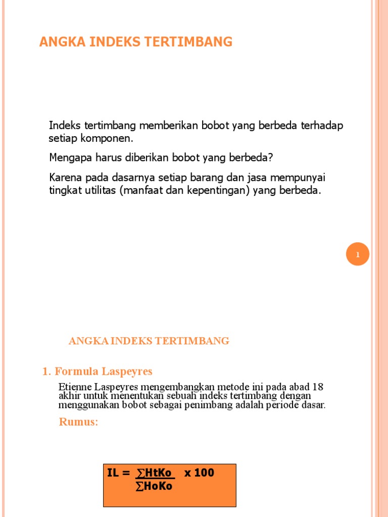 Angka Indeks Tertimbang dan Formulanya | PDF