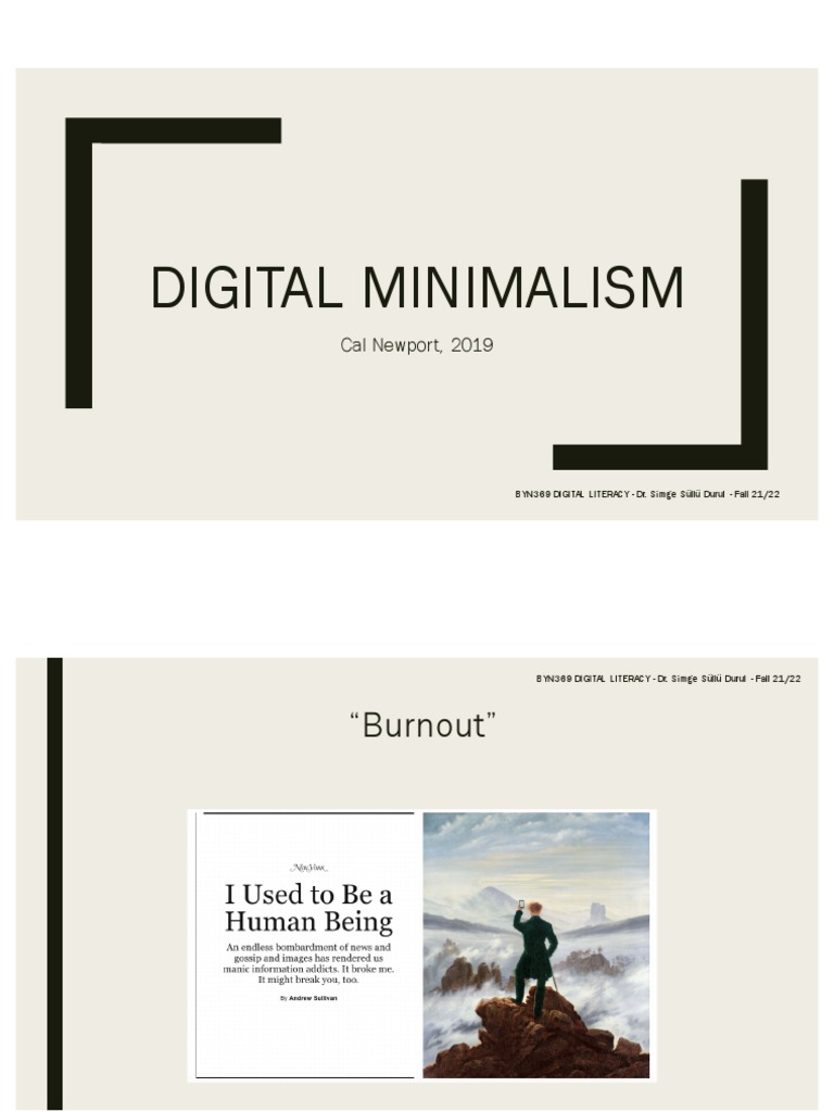 Presentation-Digital Minimalism | PDF | Minimalism | Psychological Concepts