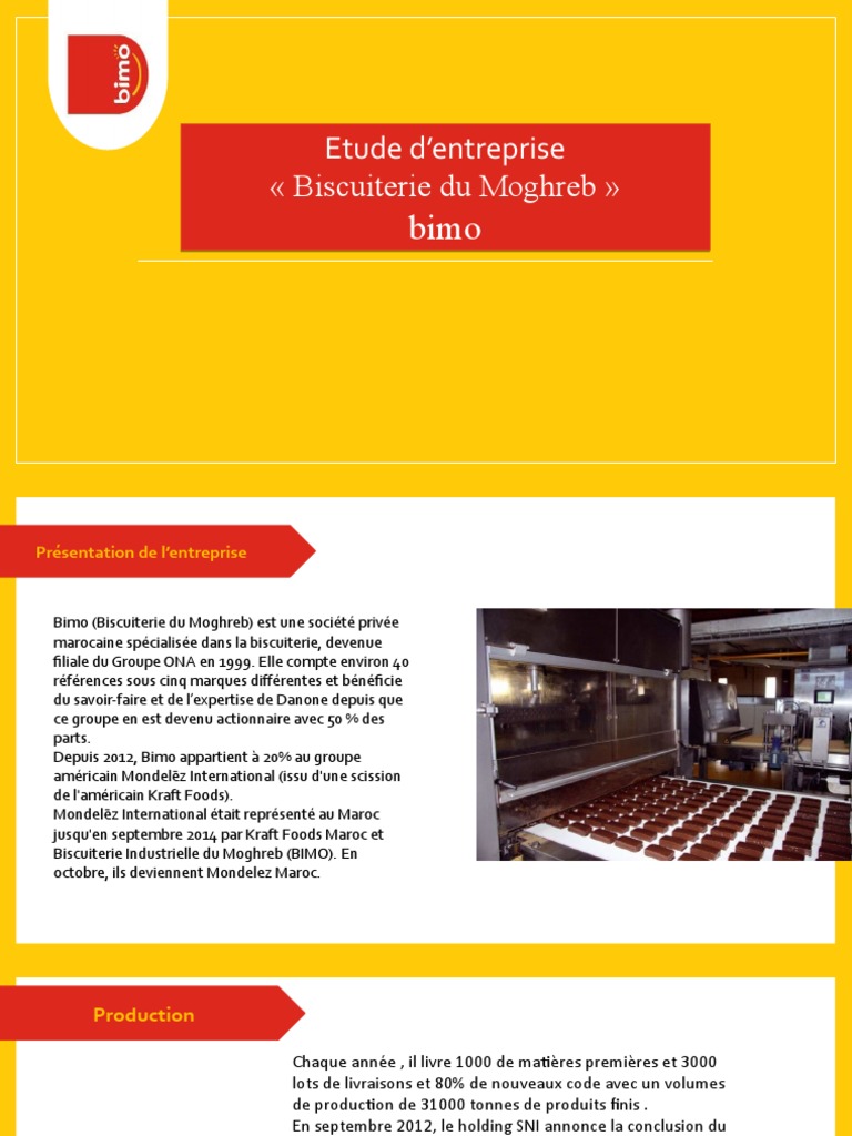 Bimo : Leader de la Biscuiterie au Maroc | PDF | Mondelēz International ...
