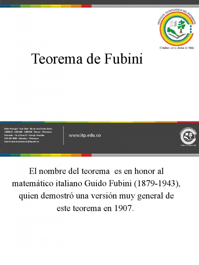 Teorema de Fubini | PDF | Integral | Análisis