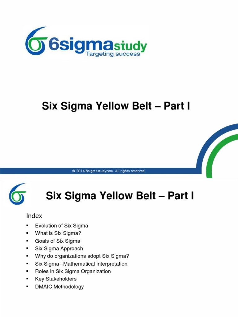 SixSigmaYellowBelt Part1 | PDF | Six Sigma | Reliability Engineering