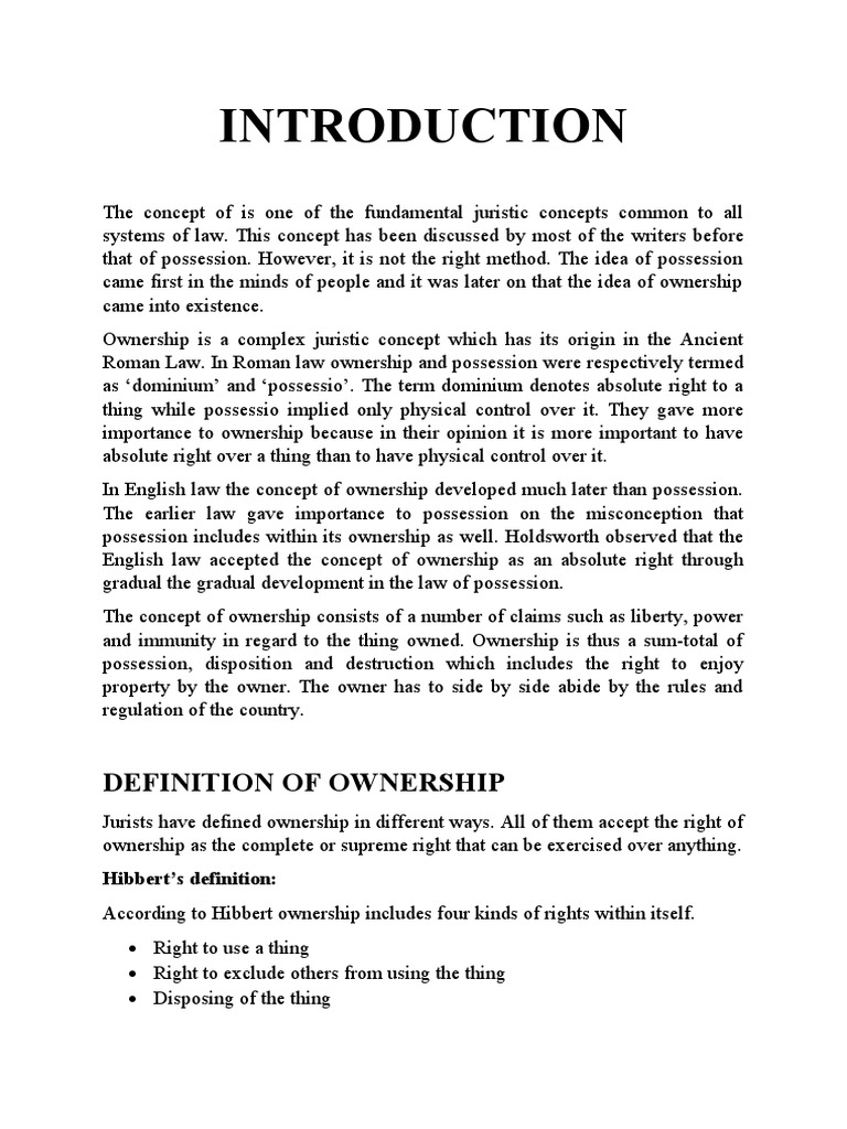 Definition of Ownership | Download Free PDF | Equity (Law) | Trust Law