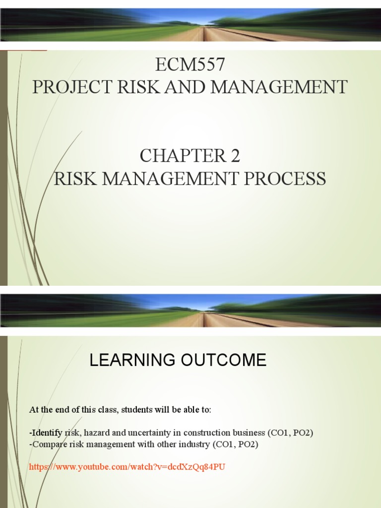 Chapter 2 Risk Management Process | PDF | Risk | Risk Management