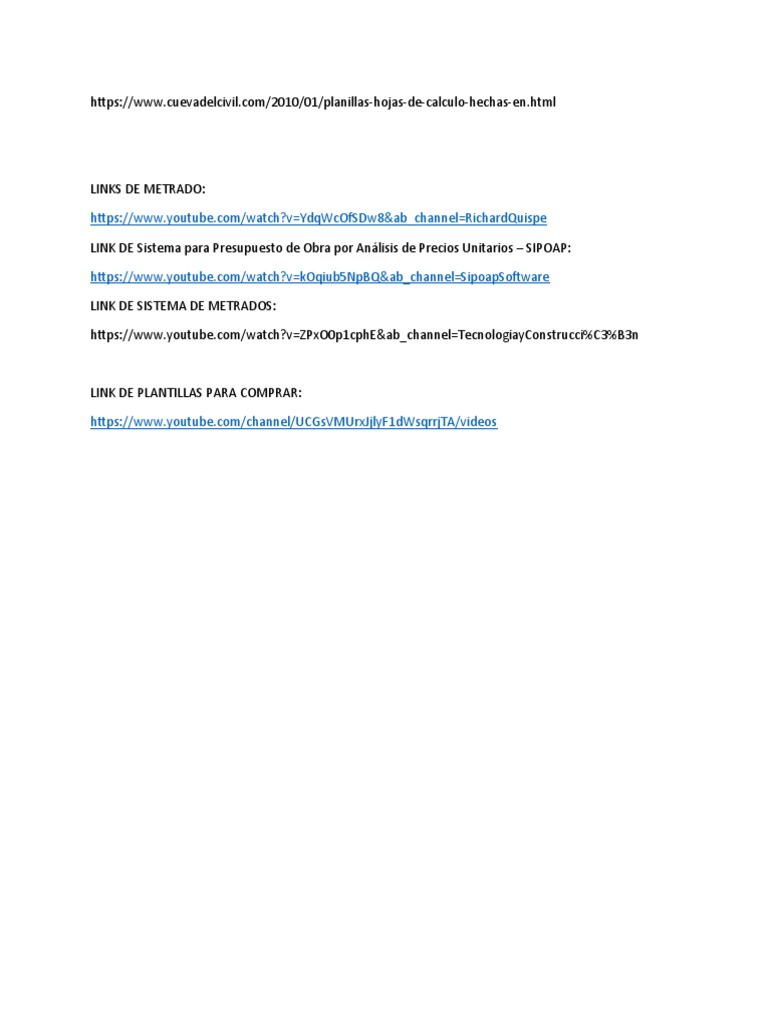 Link de Plantillas | PDF