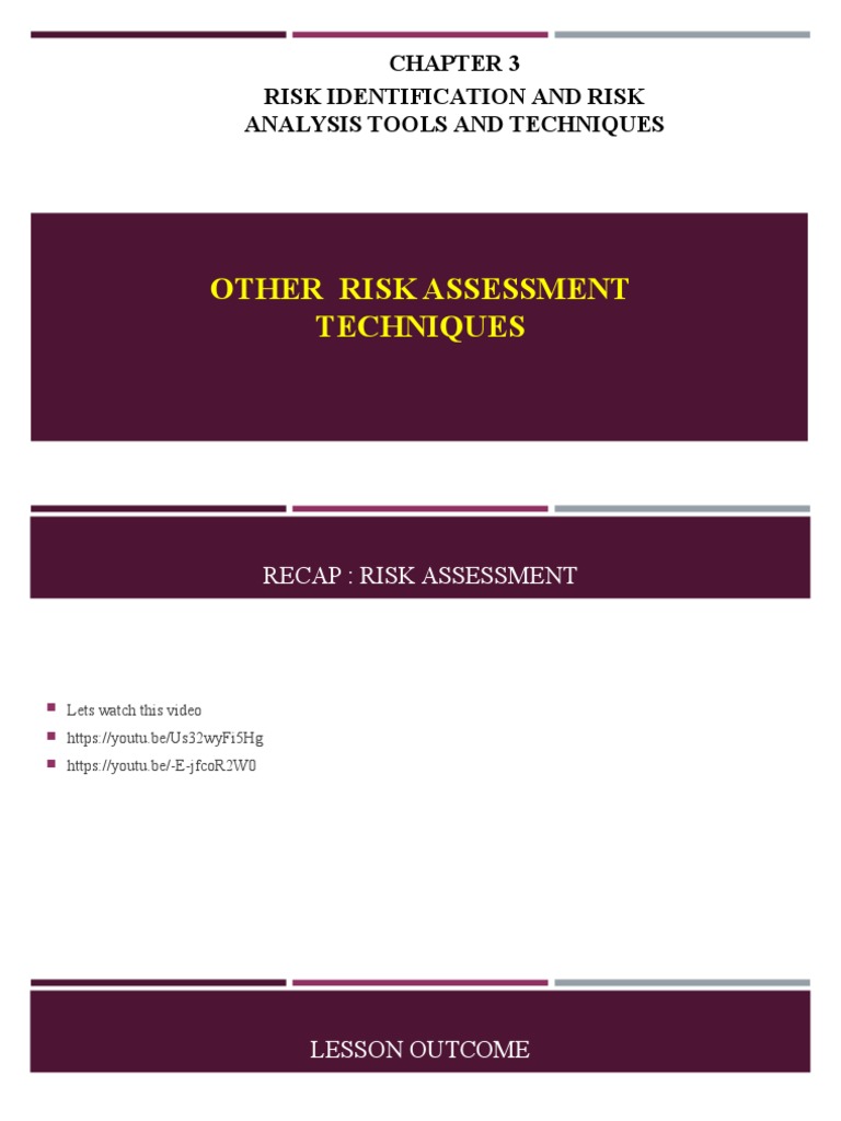 Chapter 3c Risk Identification and Risk Analysis Tools and Techniques ...