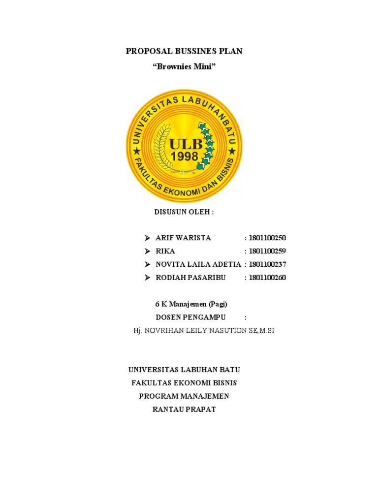 Proposal Bussines Plan | PDF