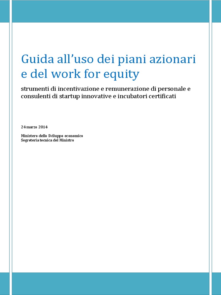 Guida Piani Azionari e Work For Equity | PDF