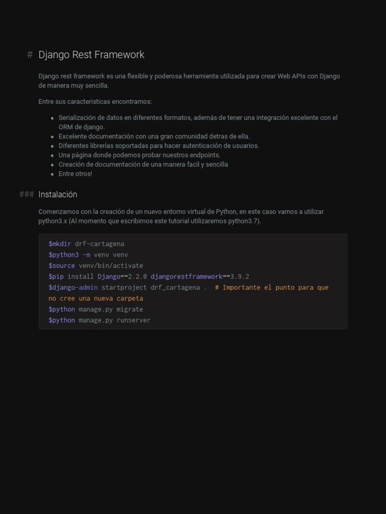 Django Rest Framework | PDF | Json | Protocolo de Transferencia de ...