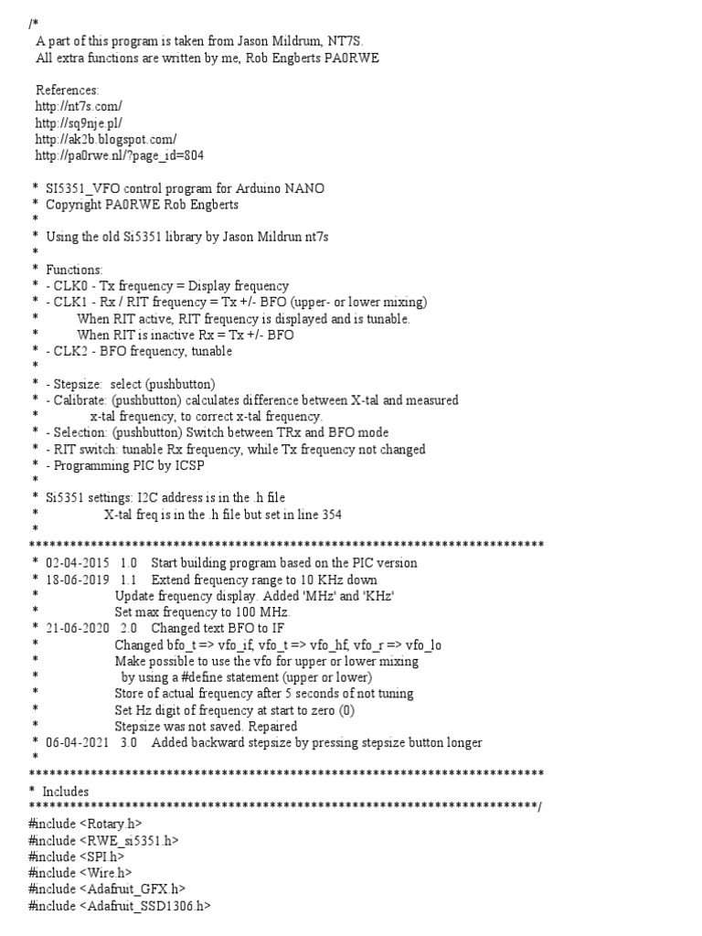 SodaPDF-converted-Si5351 RXTX VFO V3 | PDF | Computer Programming | Computer Science