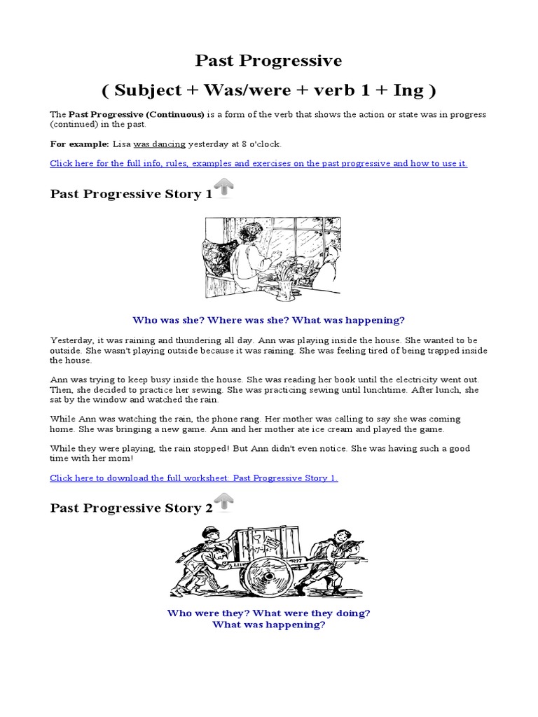 Past Continuous and Past Tenses Through Stories REVISION | PDF | Meal