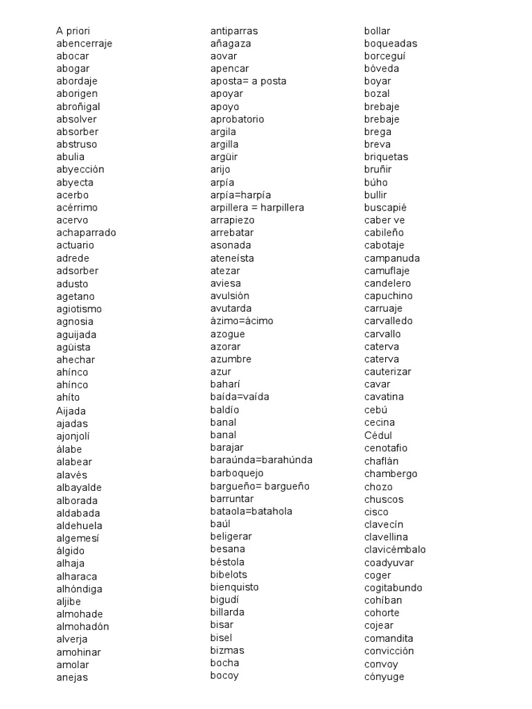 Palabras Comunes en Ortografía | PDF