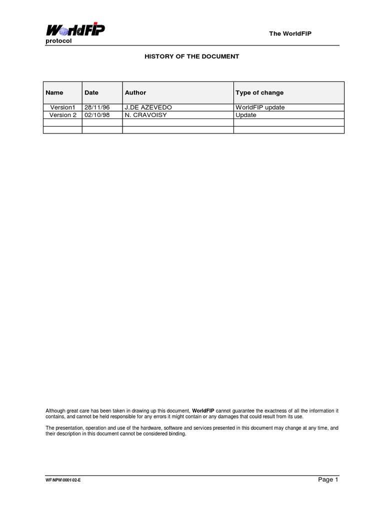 World Fip Protocol | PDF | Computer Network | Network Topology