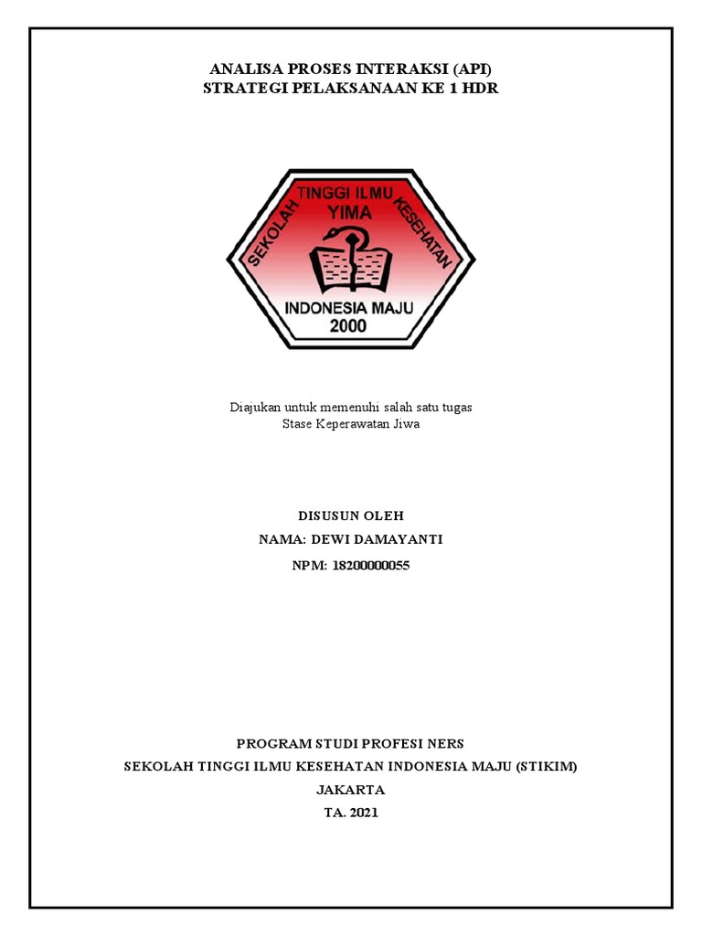 API SP 1 HDR - Minggu 2 - Dewi D - 18200000055 | PDF