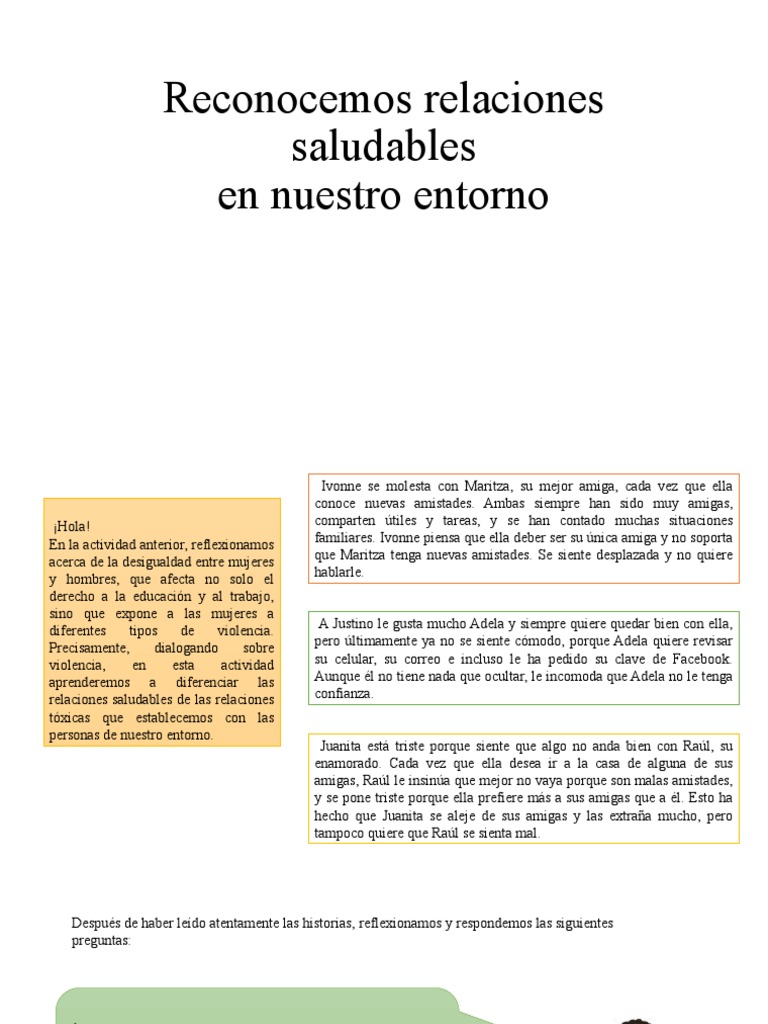 Sesión Reconocemos Relaciones Saludables | PDF | Las emociones | Sicología