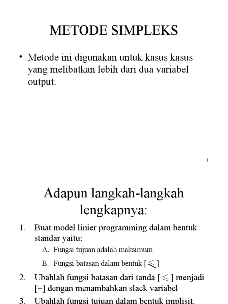 Metode Simpleks | PDF