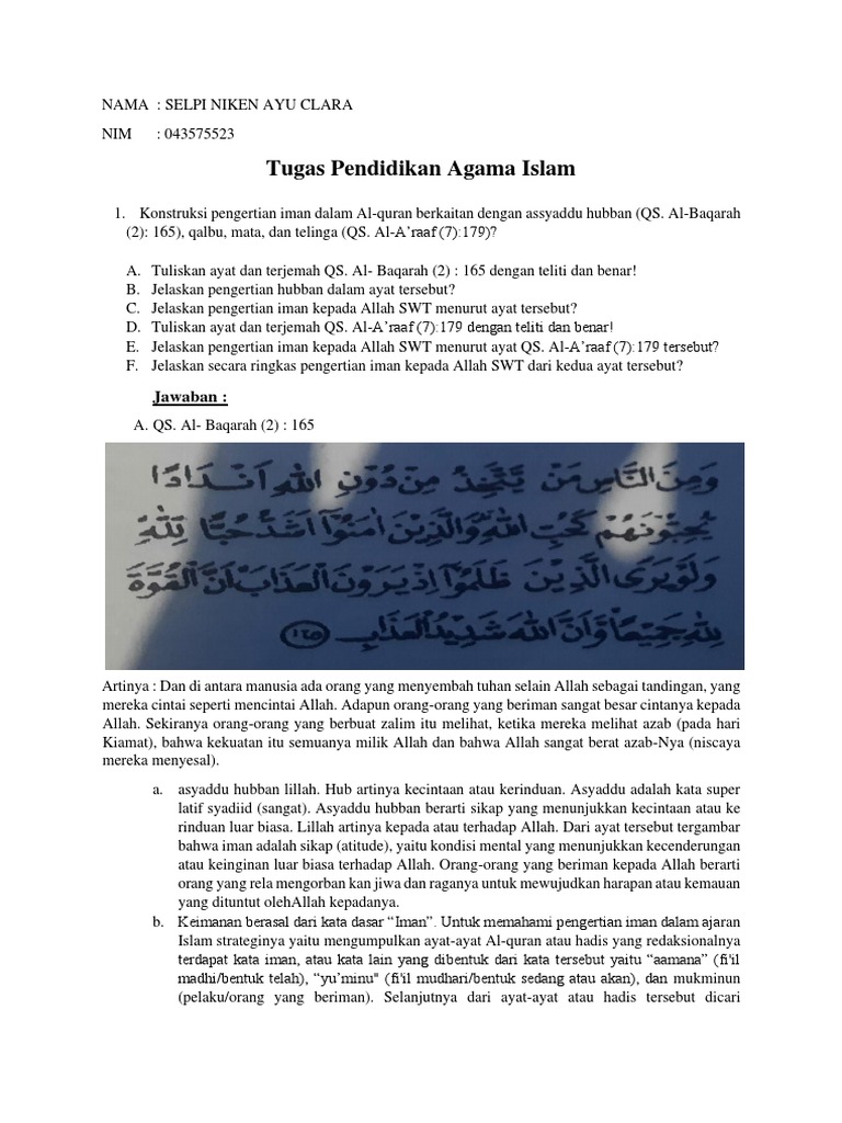 Tugas 1 Pendidikan Agama Islam | PDF