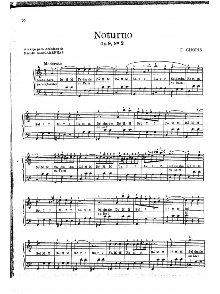 FrГ©dГ©ric Chopin - Noturno (Op 9 NВ° 2) (Arrangement pour accordГ©on de Mario Mascarenhas ...