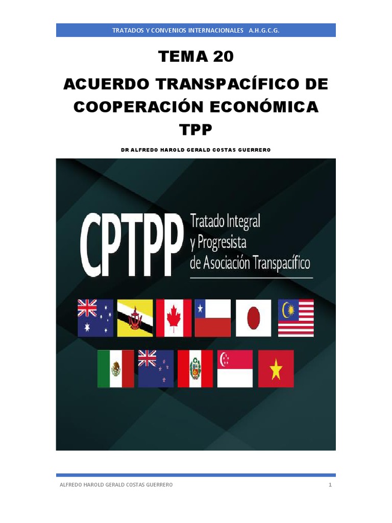 Tema 20 Acuerdo Transpacífico de Cooperación Económica TPP | PDF ...